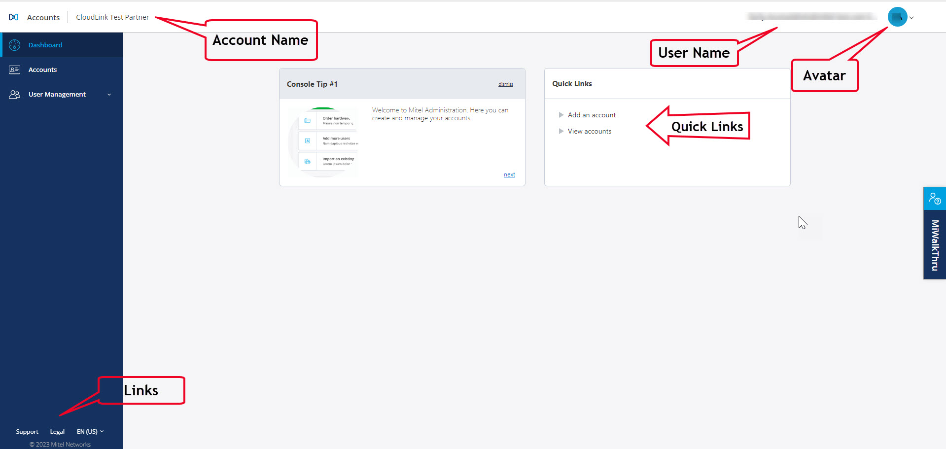 Mitel Administration Dashboard